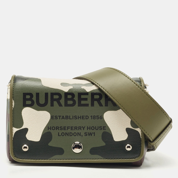 Burberry | Bags | Burberry Greenbeige Camo Print Coated Canvas And ...